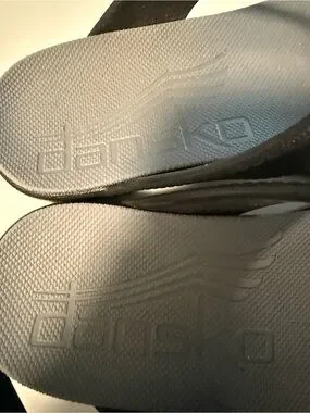 Dansko | Shoes | Dansko Black And Gray Womens Slide Thong Sandals ...